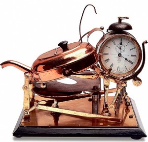 Old-Timey Alarm-Clock Tea Maker | Beyond The Kitchen Sink